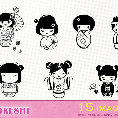 Kokeshi / Japanese Doll 15 Svg/dxf/eps/silhouette Studio/png - Etsy