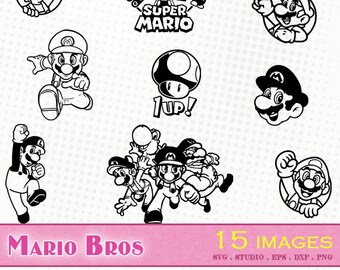 Mario bross svg | Etsy