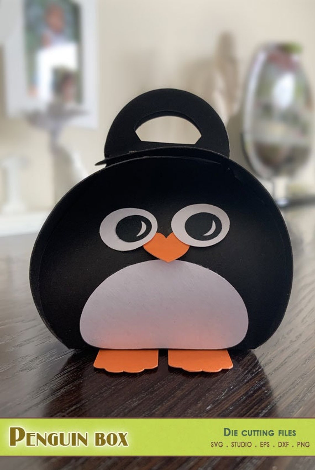 Penguin Box File Svg / Eps / Dxf / Png / Silhouette Studio Vector Files ...