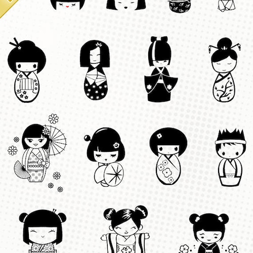 Kokeshi / Japanese Doll 15 Svg/dxf/eps/silhouette Studio/png - Etsy