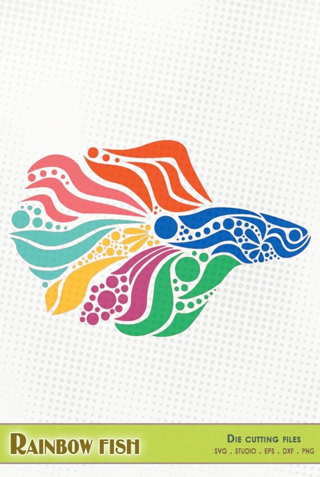 Rainbow Fish Svg / Eps / Dxf / Png / Silhouette Studio File Vector ...