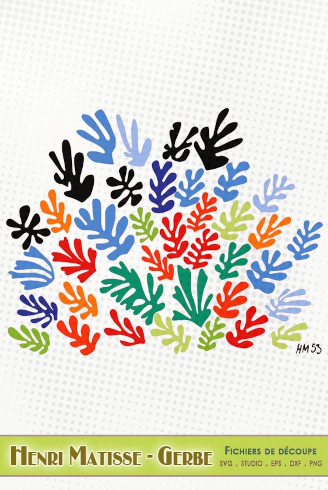 Henri Matisse La Gerbe File Svg / Eps / Dxf / Png / Silhouette Studio ...