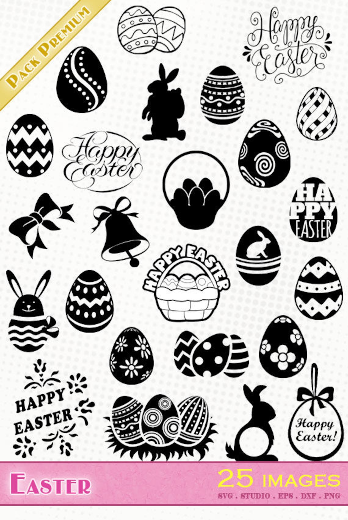 Ostern/Osterei - 25 svg/dxf/eps /Silhouette studio/png - Silhouetten ...