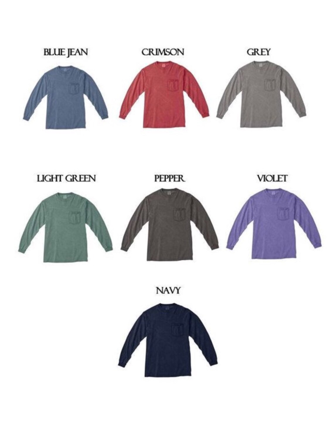 UNISEX LONG SLEEVE Custom comfort colors comfort colors long | Etsy