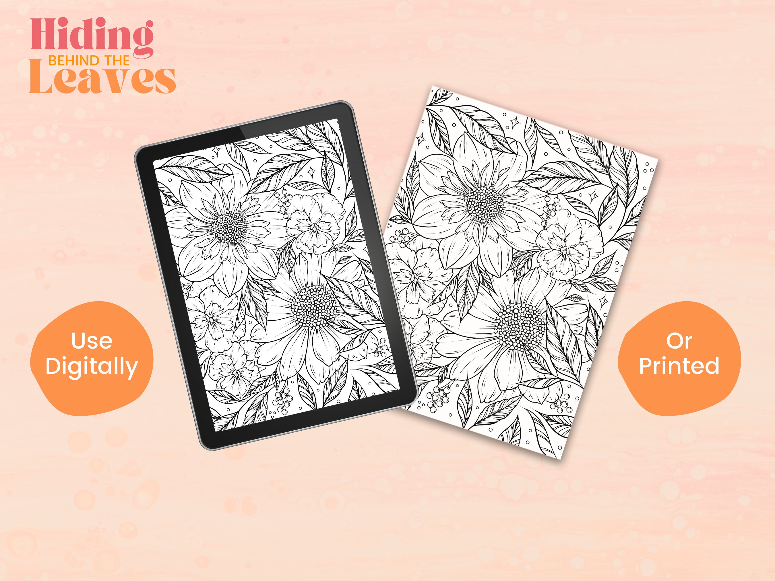 Hidden Leaves Coloring Page 2, Individual Coloring Page, Relaxing ...