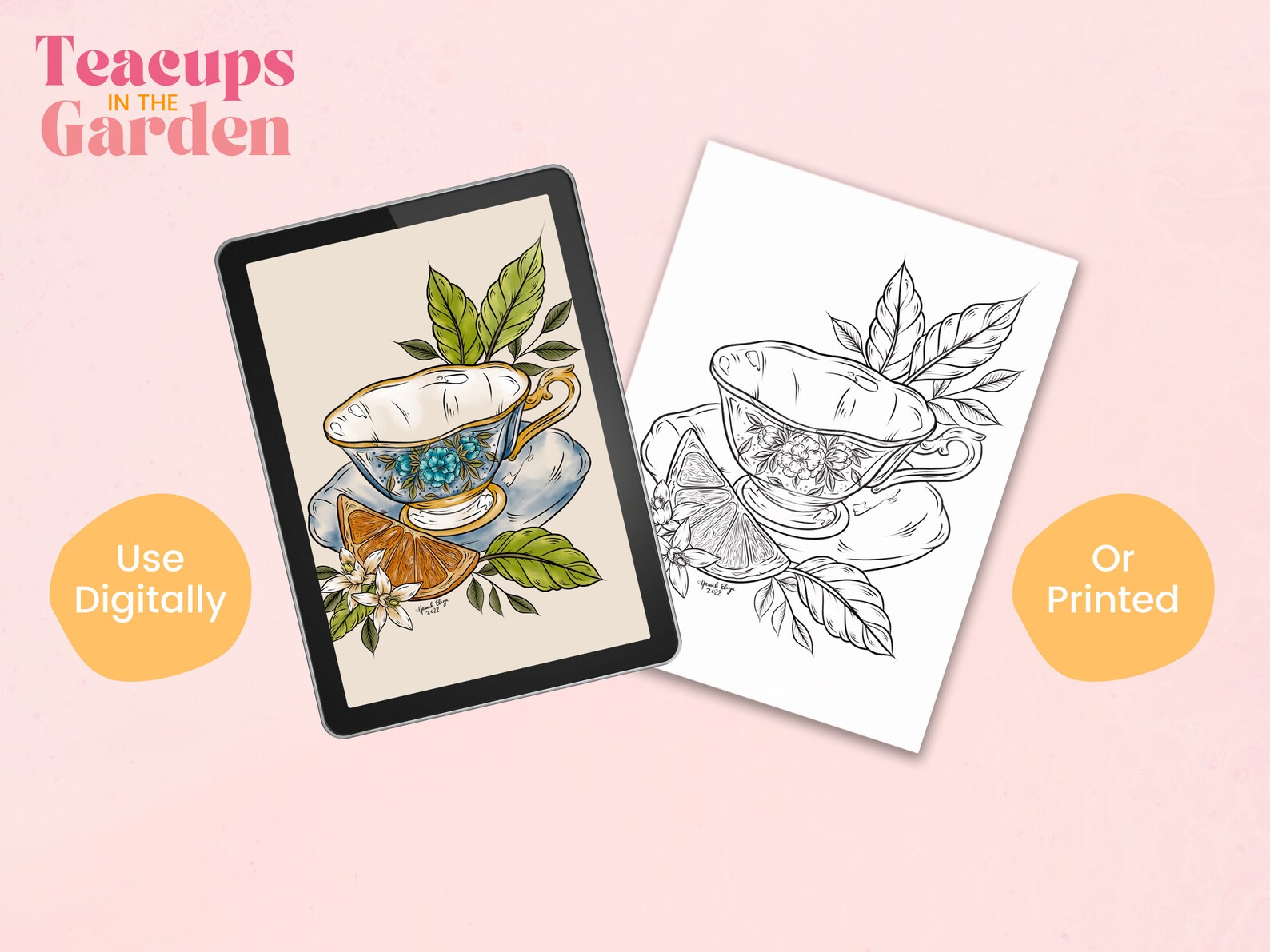 Teacup Coloring Page 3, Individual Coloring Page, Relaxing Activities ...