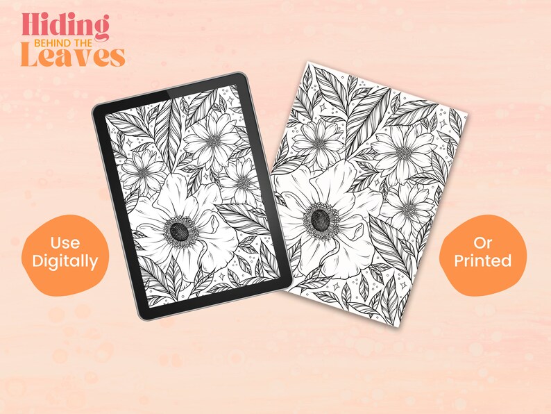 Hidden Leaves Coloring Page 3 Individual Coloring Page - Etsy