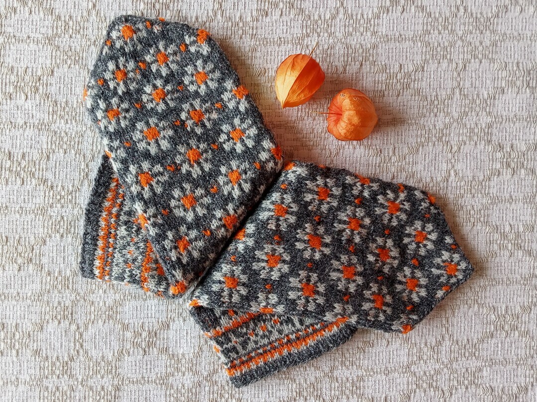 Wool hand knitted mittens, Nordic mittens, Latvian mittens, Norwegian ...
