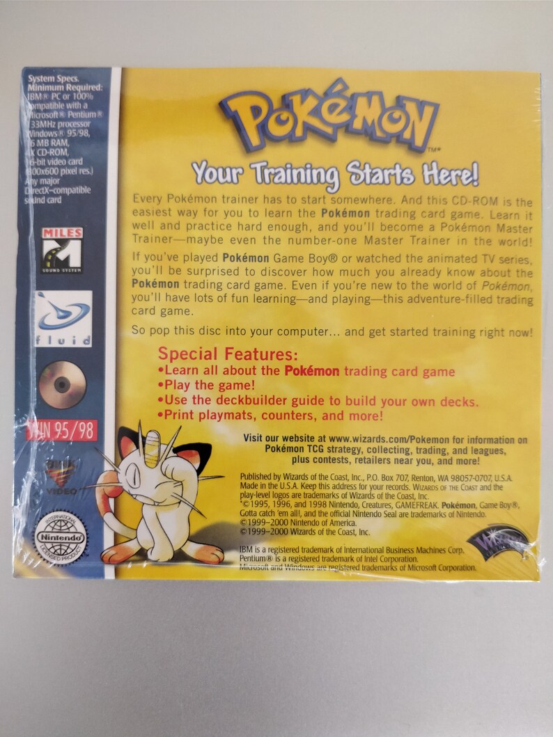 Pokemon Play It Version 2 Trading Card Game PC Game Cd-rom Sealed Win ...