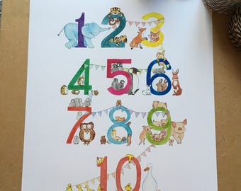 Numbers nursery | Etsy