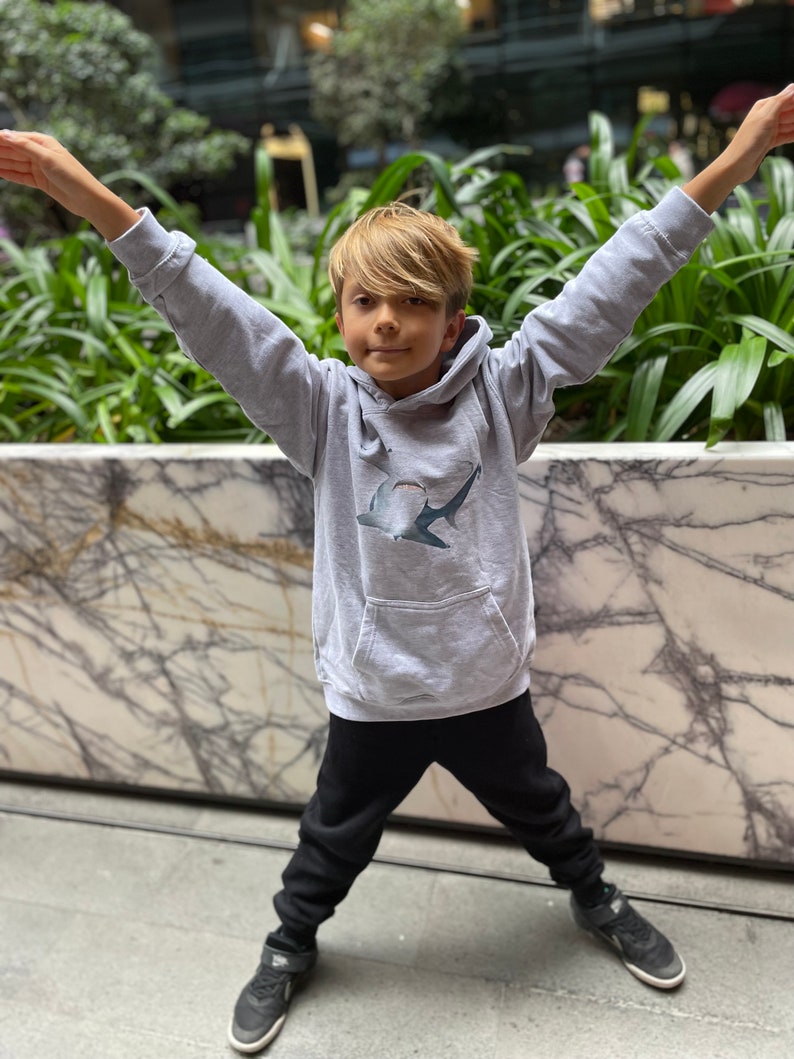Kids Hammerhead Shark Hoodie: Hand-painted Ocean Animal Sweatshirt - Etsy