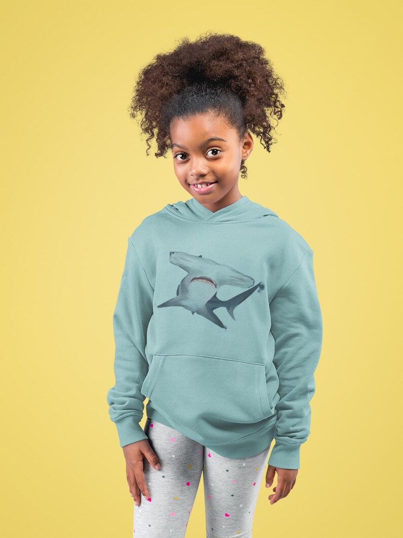 Kids Hammerhead Shark Hoodie: Hand-painted Ocean Animal Sweatshirt - Etsy