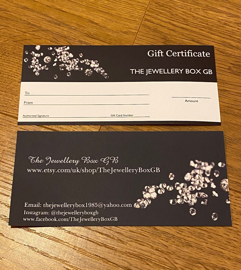 Gift Voucher for the Jewellery Box GB - Etsy