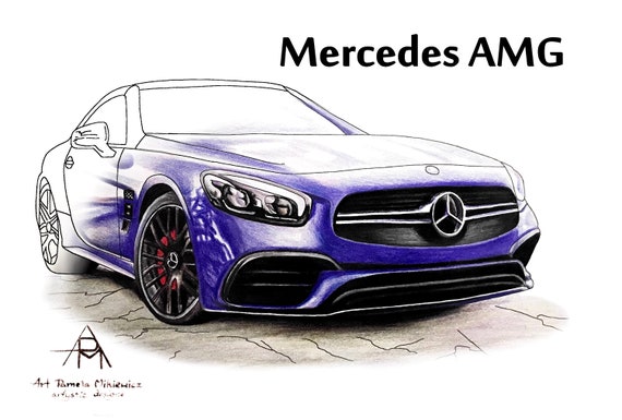 Sport Car Coloring Page Mercedes AMG Printable Coloring | Etsy
