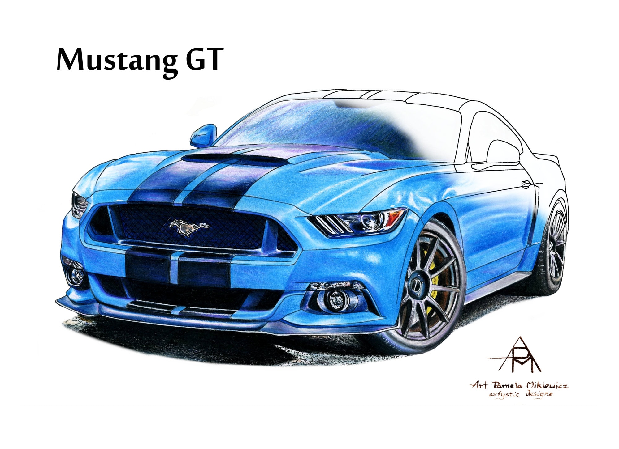 Sport Car Coloring Page Mustang GT Printable Coloring Page | Etsy