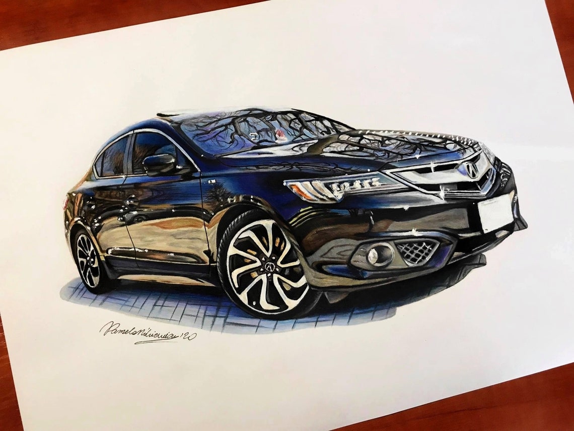 Personalized Car Drawing, Custom Car Portrait, Original Artwork Gift - Etsy