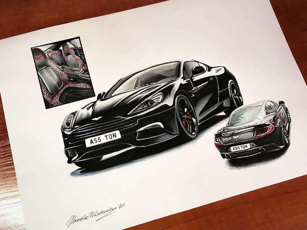 Car Drawing From Photo, Personalized Car Sketch Illustration, Custom ...