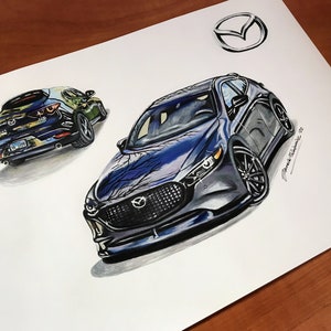 Car Drawing From Photo, Personalized Car Sketch Illustration, Custom ...