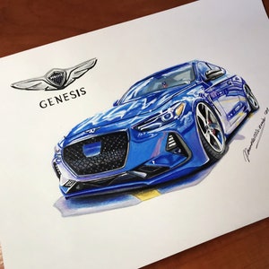 Car Drawing From Photo, Personalized Car Sketch Illustration, Custom ...