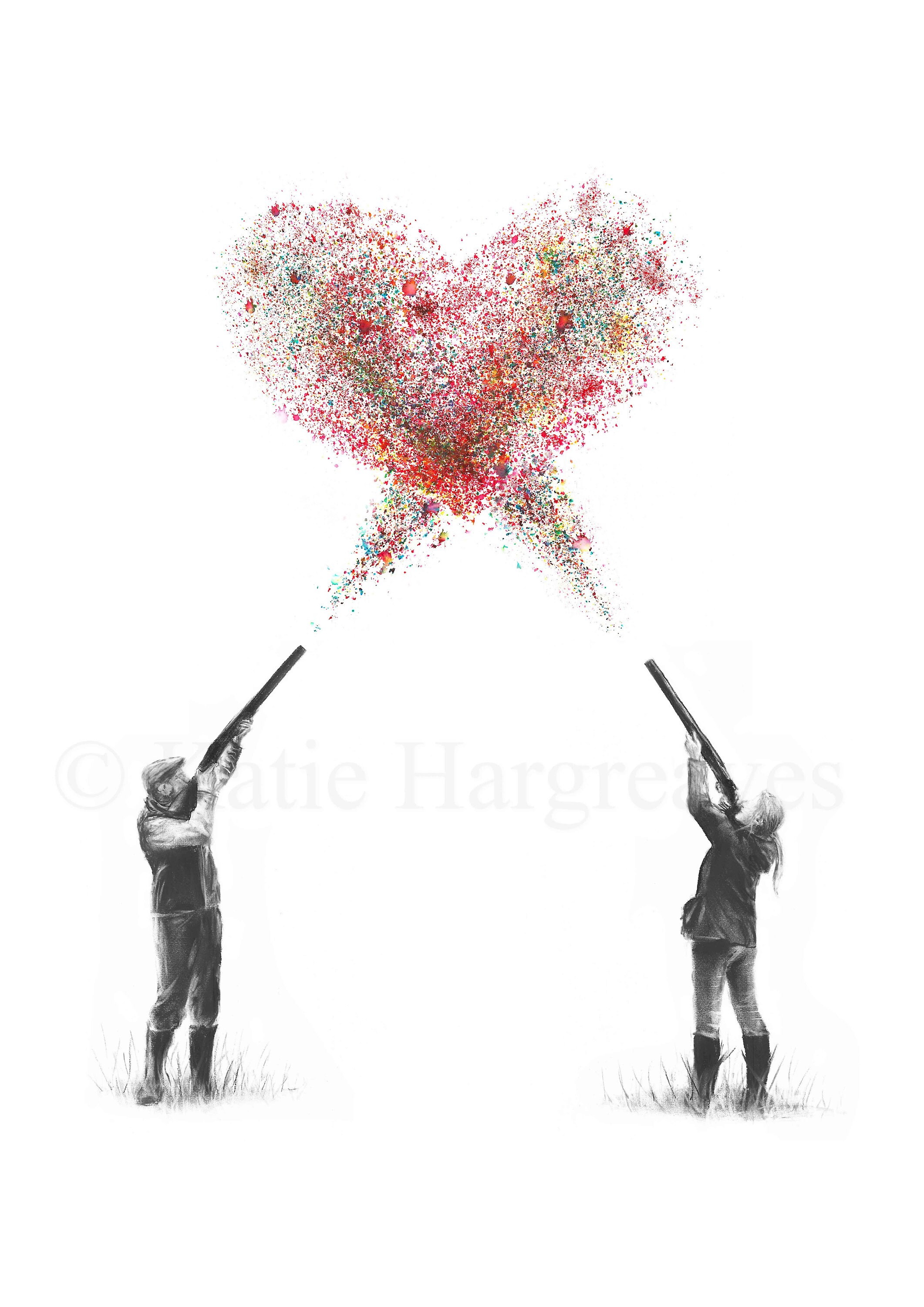 Shooting Art Print- 'love is the Aim' - Hand Signed Giclée Print - Etsy UK