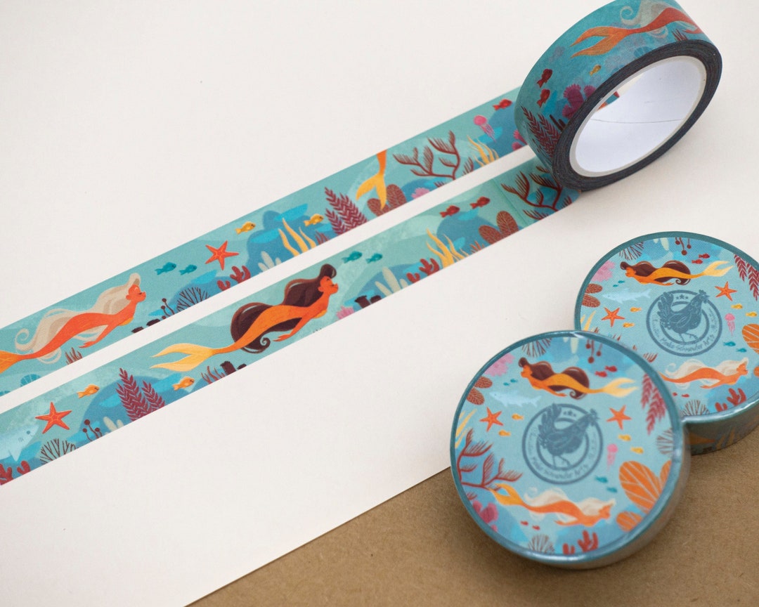 WASHI TAPE Mermaid Lagoon Width 15mm Length 10m - Etsy