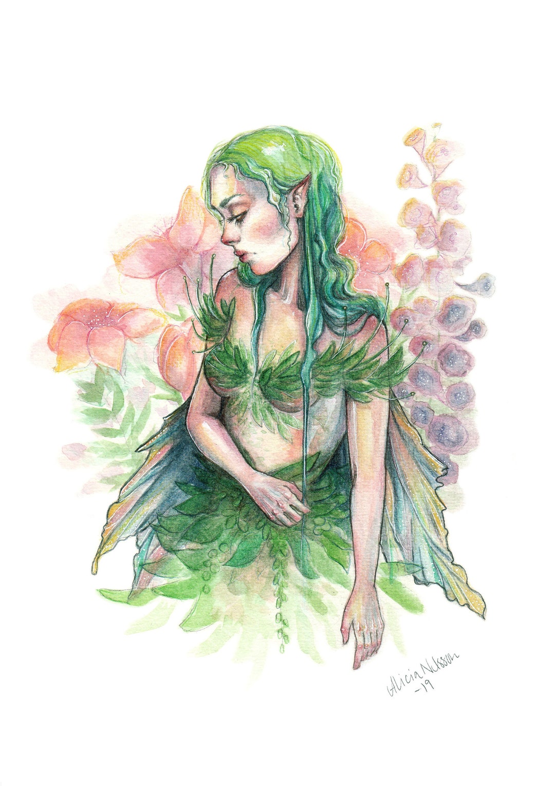 A5 Art Print "the May Fairy" Celebrating Florals Watercolor Painting - Etsy