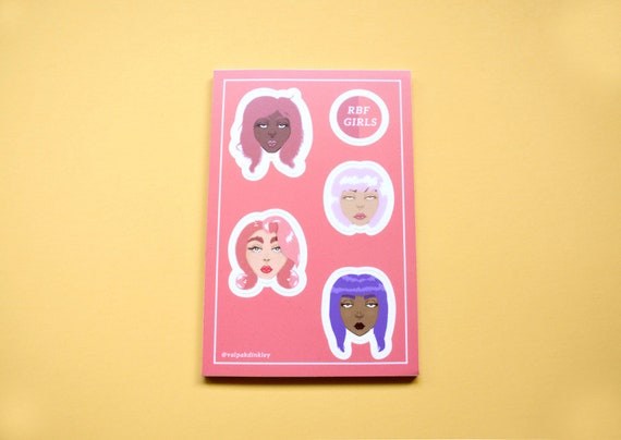 Resting Bth Face Girls Sticker Sheet | Etsy