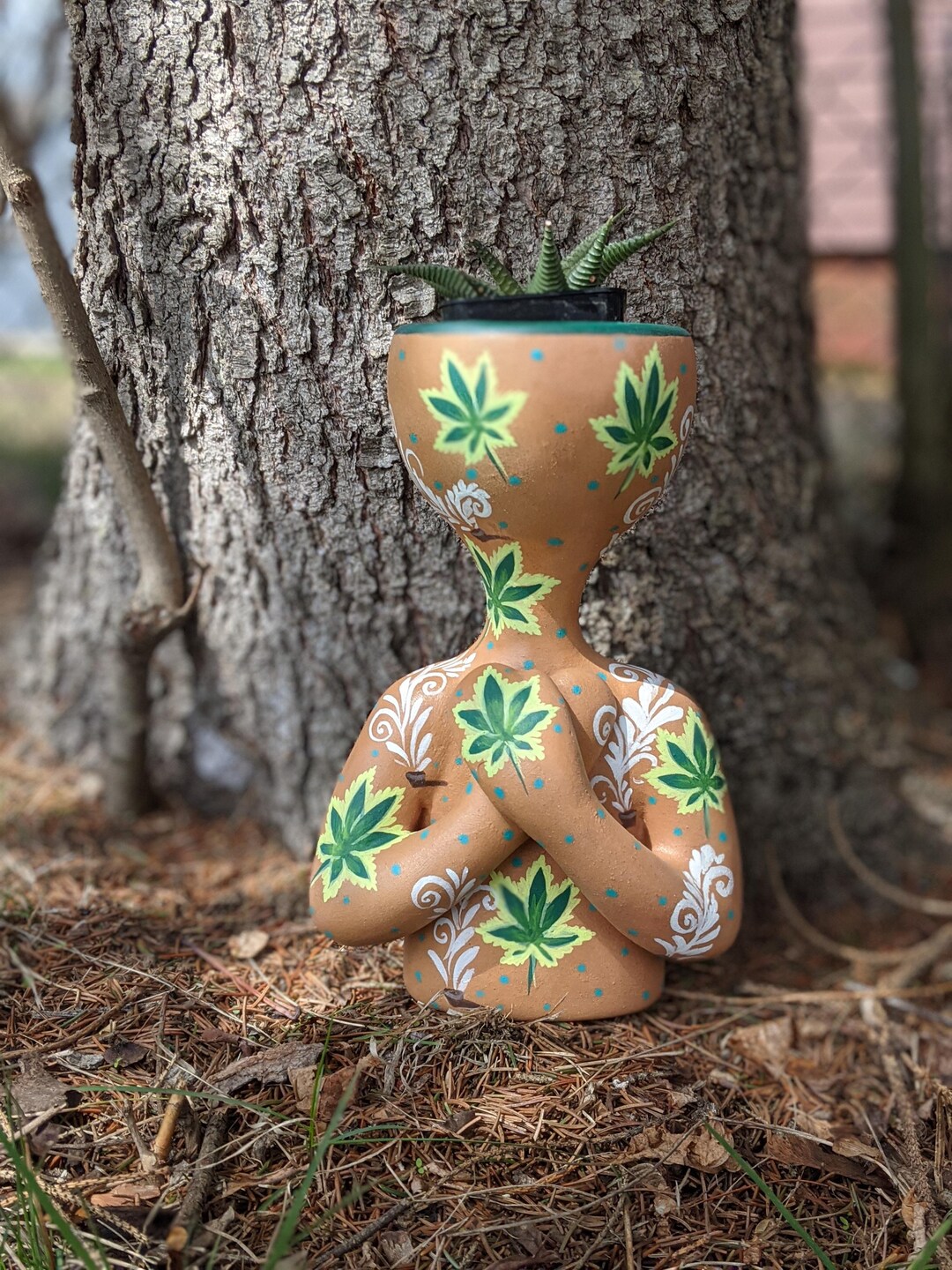 Hand-painted Ceramic Pothead Planter: Unique Home Decor Gift - Etsy