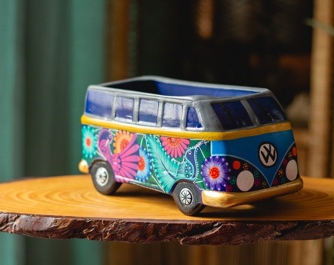 Hippie Bus | Planter | Home & Garden Decor | Garden Planter | Mexican ...