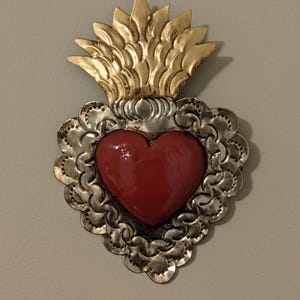 Boho, Sacred Heart, Mexican Folk Art, Home Decor - Etsy