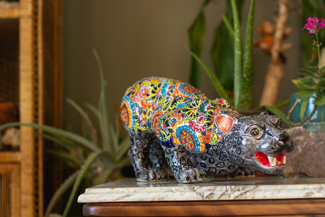 Jaguar | Statue | Talavera Decor | Mexican Art | Home Decor | Unique ...