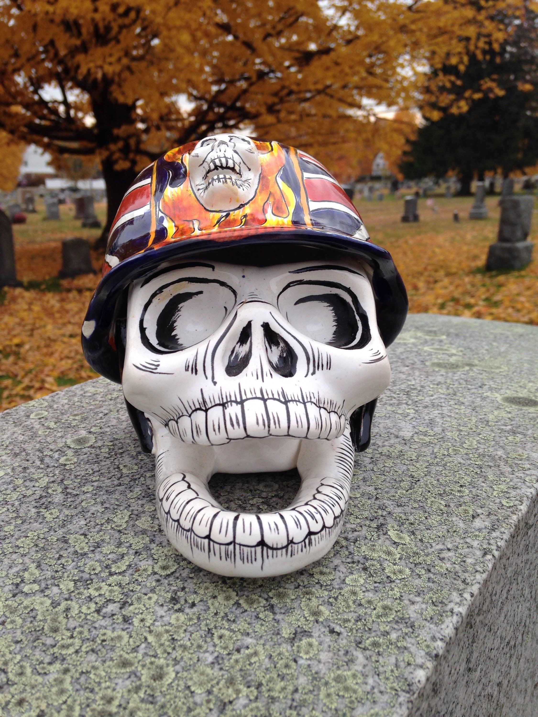 Union Jack Skull Sculpture Mexican Decor - Etsy