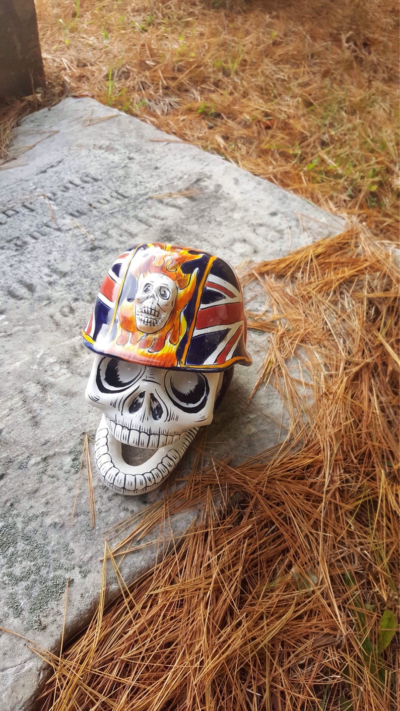 Union Jack Skull Sculpture Mexican Decor - Etsy