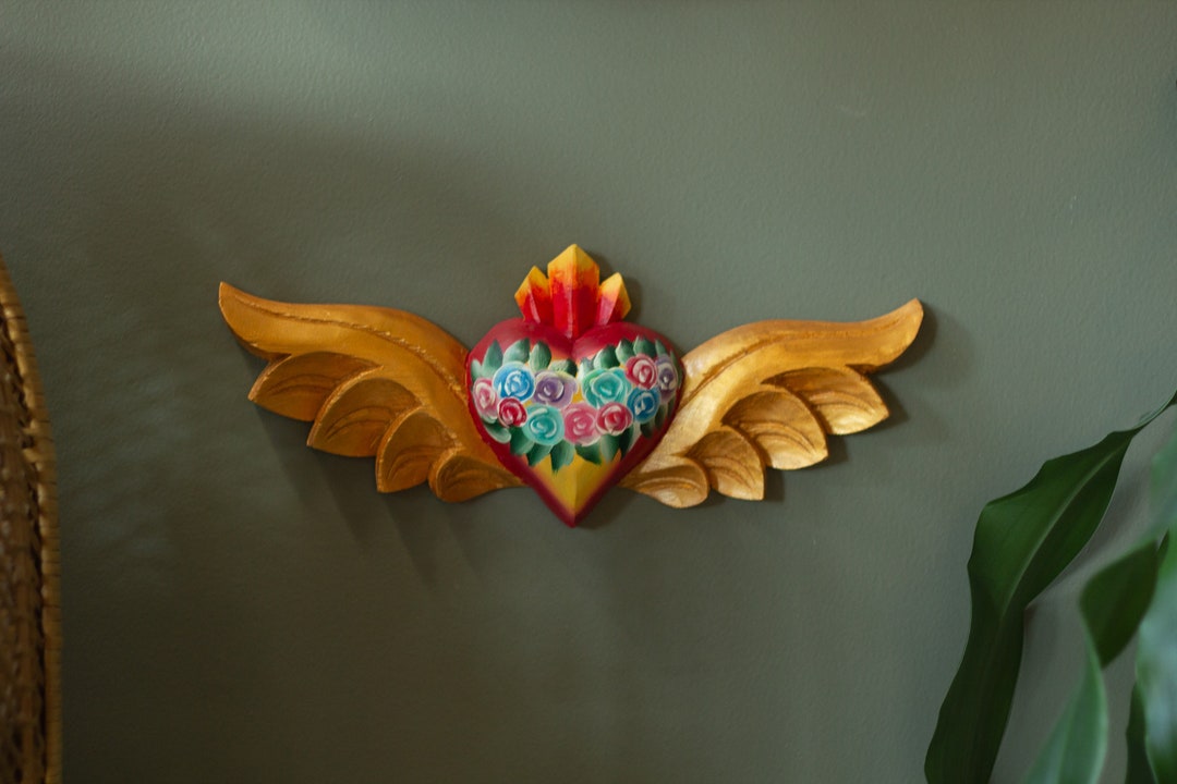 Sacred Heart | Wall Hanging | Wooden Art | Home Decor | Mexican Art ...