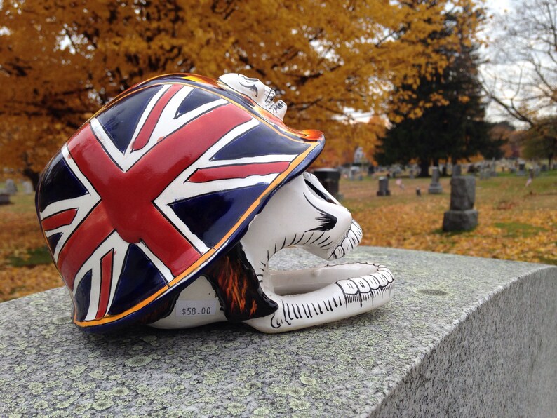 Union Jack Skull Sculpture Mexican Decor - Etsy