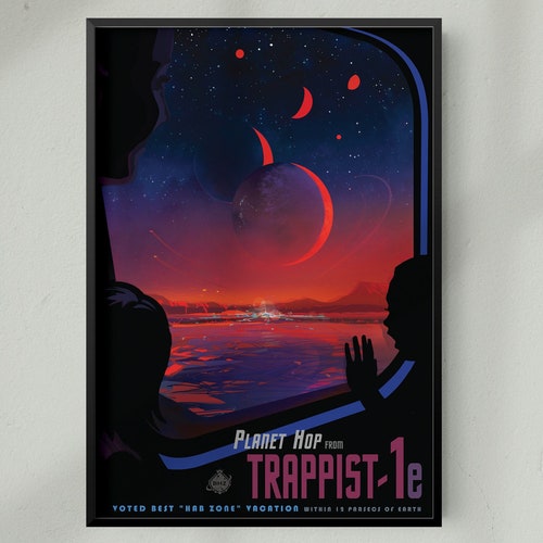 Retro Space Poster NASA Space Tourism Advert Poster of Earth - Etsy UK