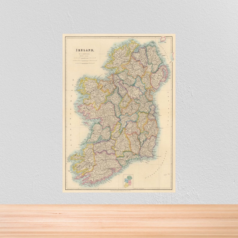 Vintage Historical Map of Ireland Vintage Historic Map Print - Etsy ...