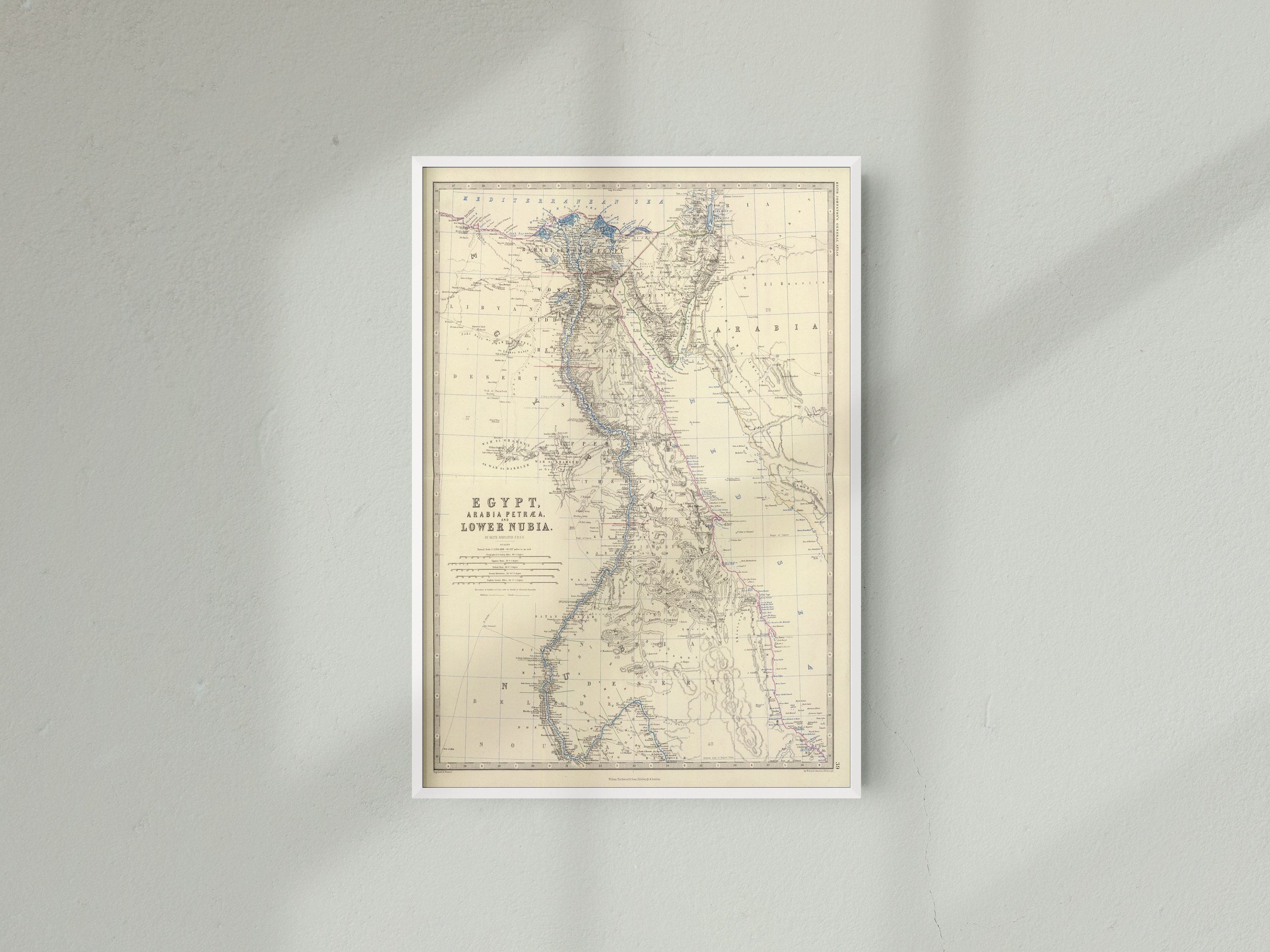 Vintage Historical Map of Egypt Vintage Historic Map Print of | Etsy