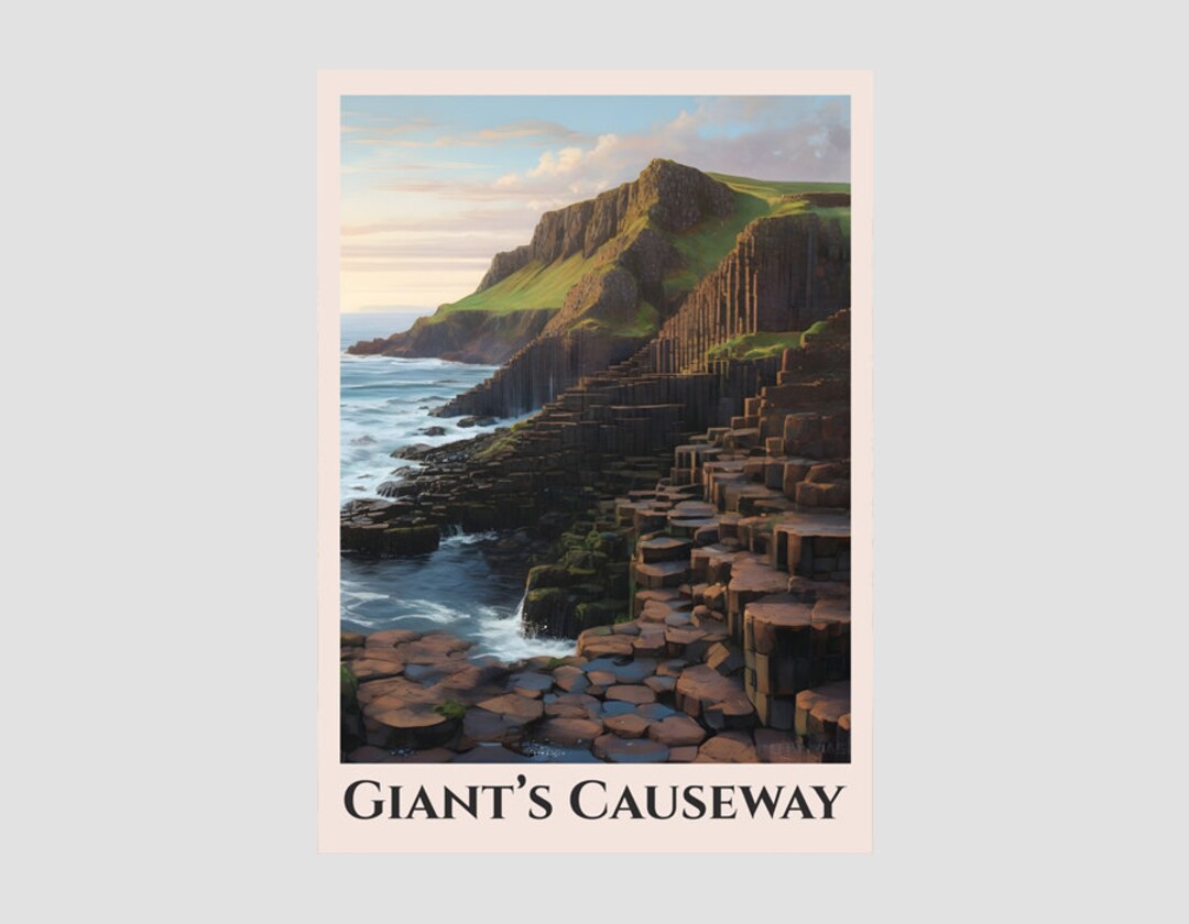 Travel Poster of the Giants Causeway, British Rail Inspired Travel ...