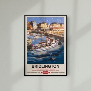 Vintage Travel British Rail Poster Bridlington, Vintage British Rail ...