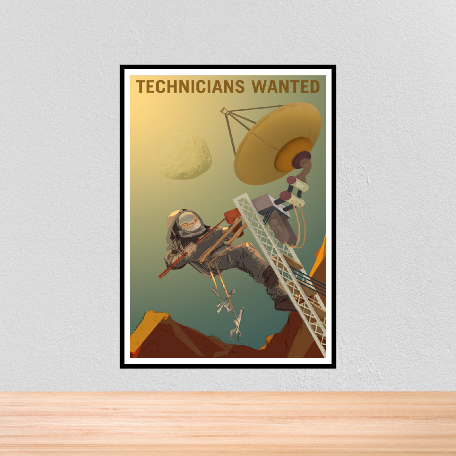 Retro Space Poster NASA Space Poster of Technicians on Mars - Etsy UK