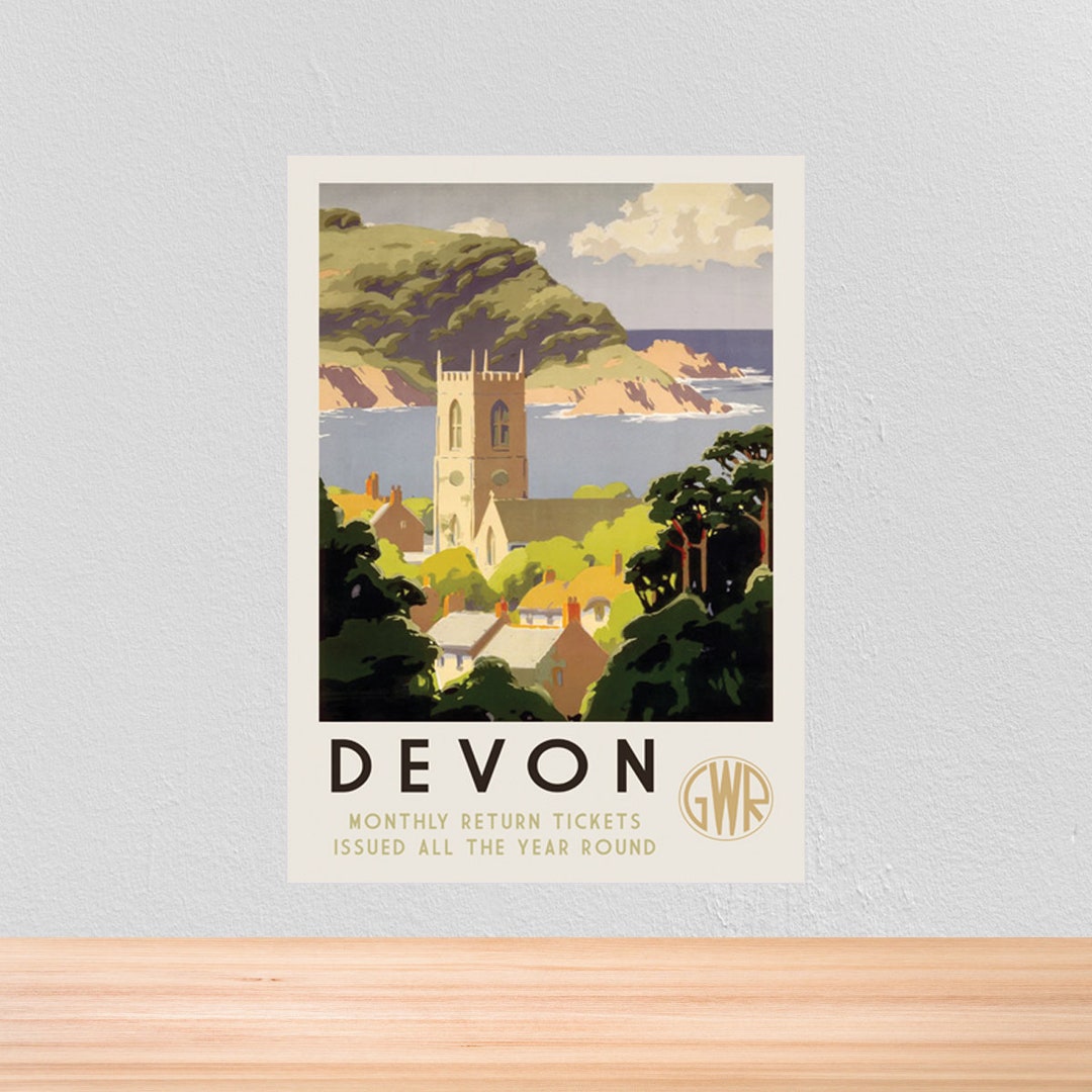 Vintage Travel British Rail Poster Devon, Vintage British Rail Travel ...
