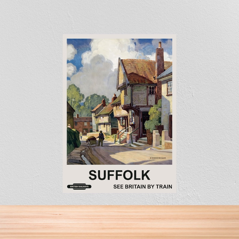 Vintage Travel British Rail Poster Suffolk Vintage British - Etsy