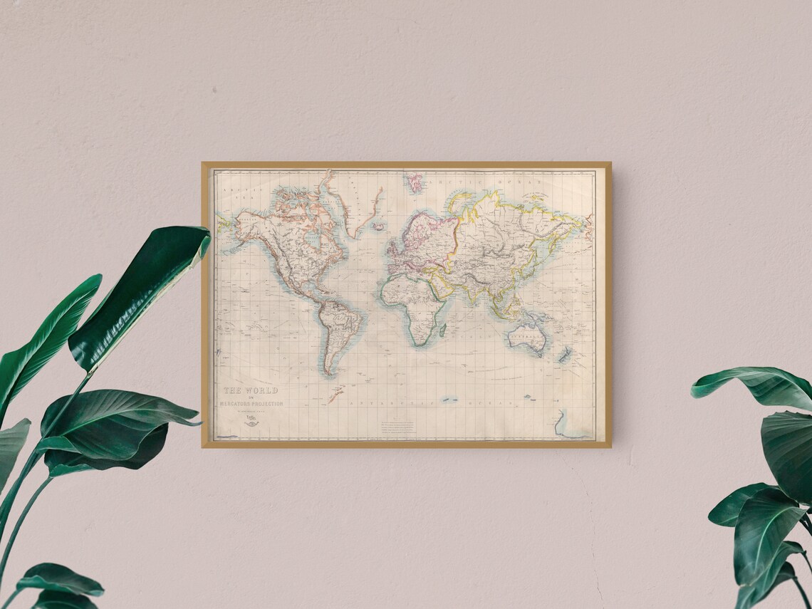 Vintage Historical Map of the World Vintage Historic Map - Etsy UK