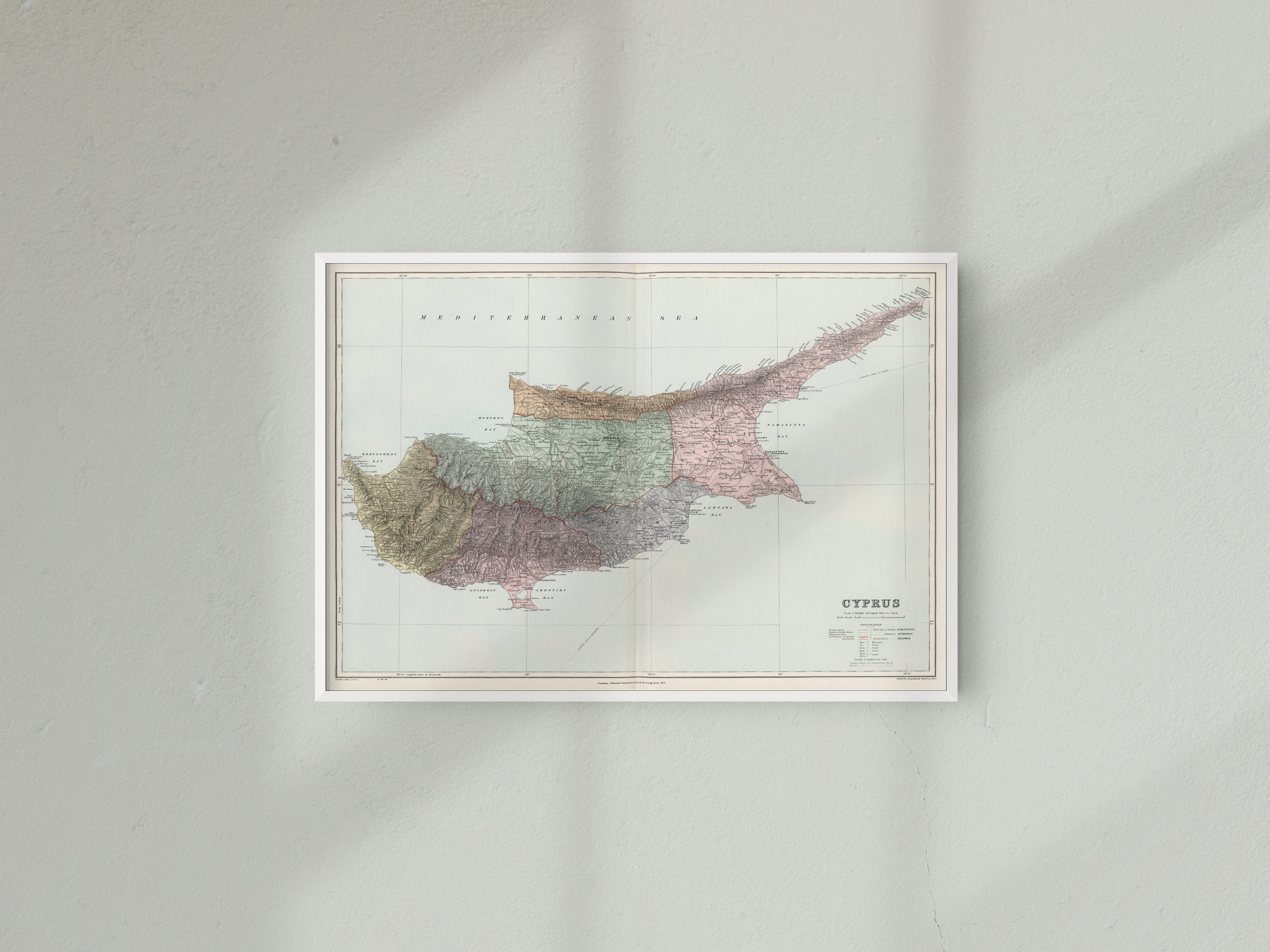 Vintage Historical Map of Cyprus Vintage Historic Map Print - Etsy UK