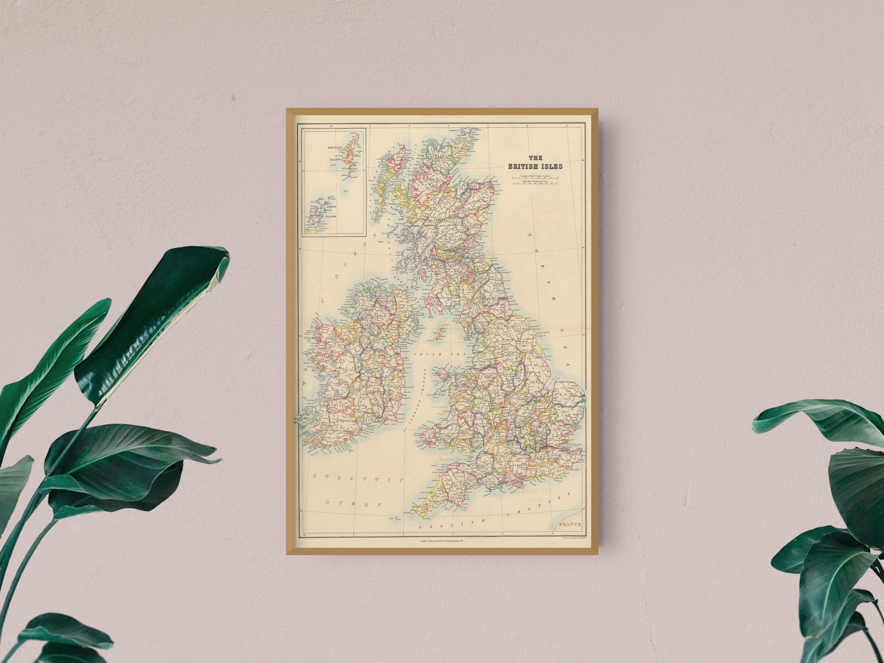 Vintage Historical Map of Britain Vintage Historic Map Print - Etsy