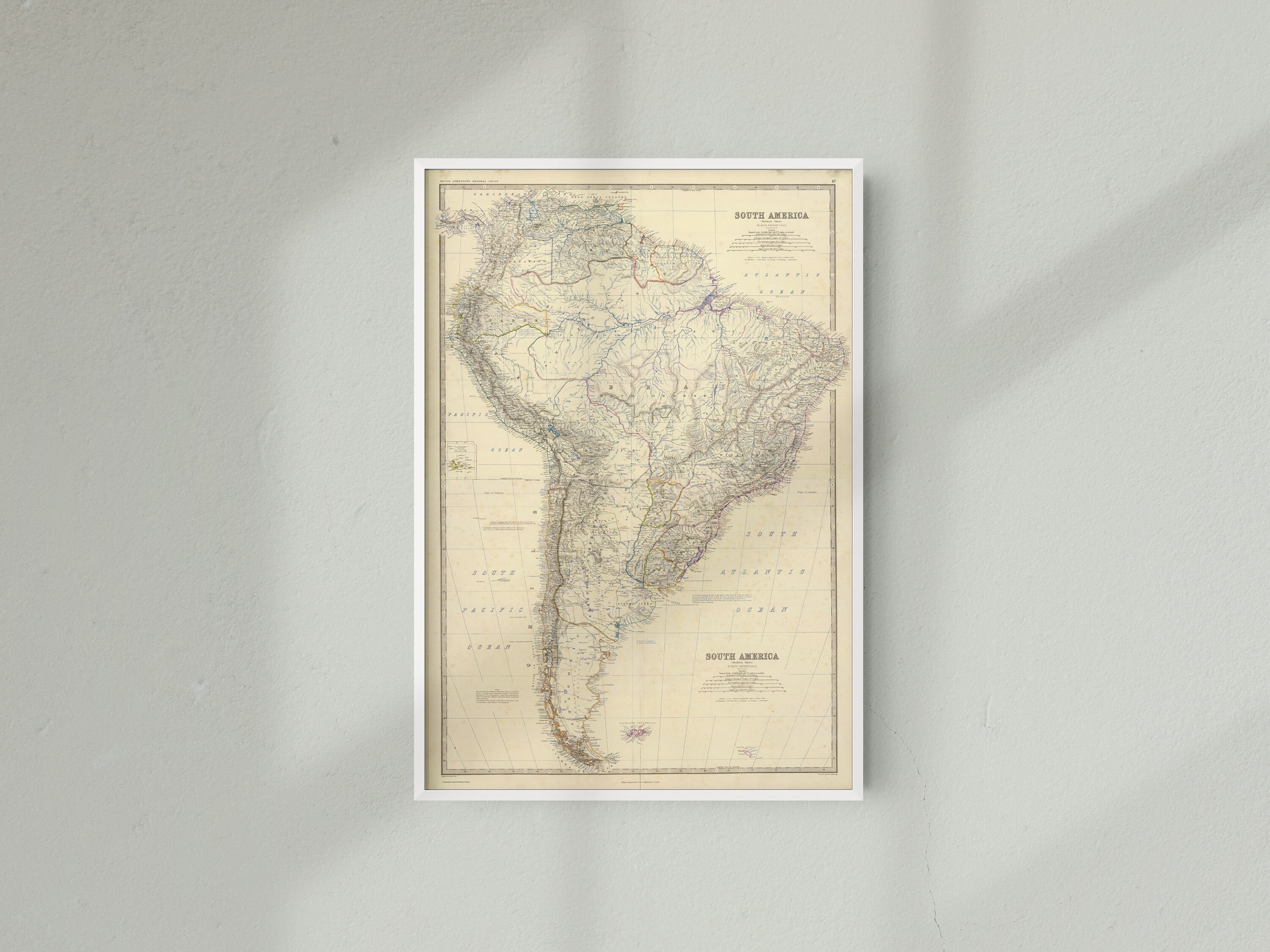 Vintage Historical Map of South America Vintage Historic Map - Etsy