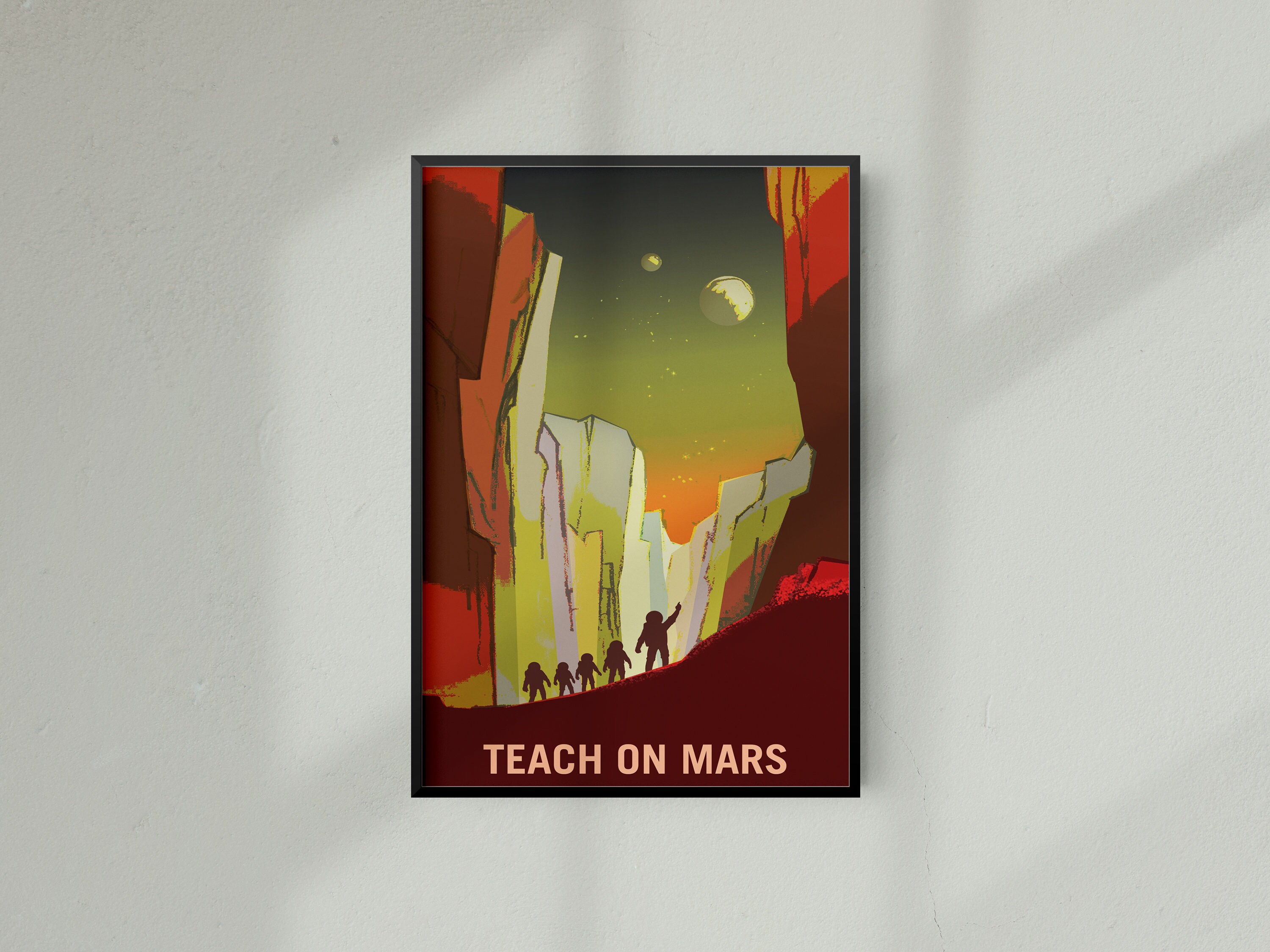 Retro Space Poster NASA Space Poster of Teach on Mars Retro | Etsy
