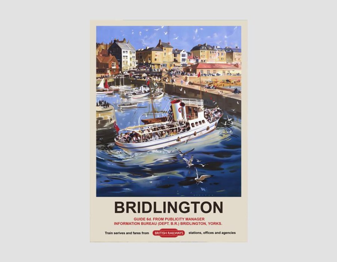 Vintage Travel British Rail Poster Bridlington, Vintage British Rail ...