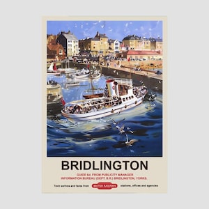 Vintage British Rail Travel Poster: Bridlington, UK - Etsy